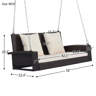 Lark Manor™ GO 2-Person Wicker Hanging Porch Swing With Chains, Cushion, Pillow, Rattan Swing ...
